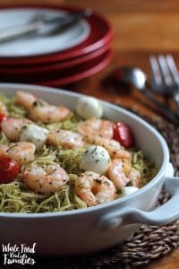 Easy Shrimp Pasta Caprese | My Nourished Home