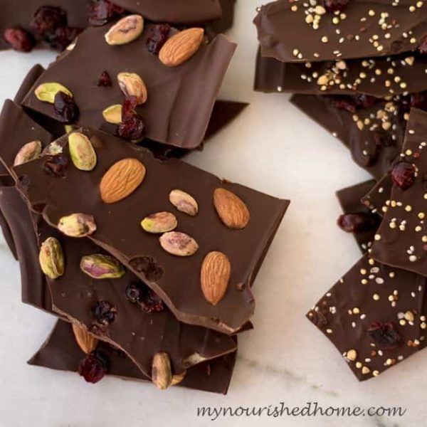 Easy Chocolate Bark Candy | My Nourished Home