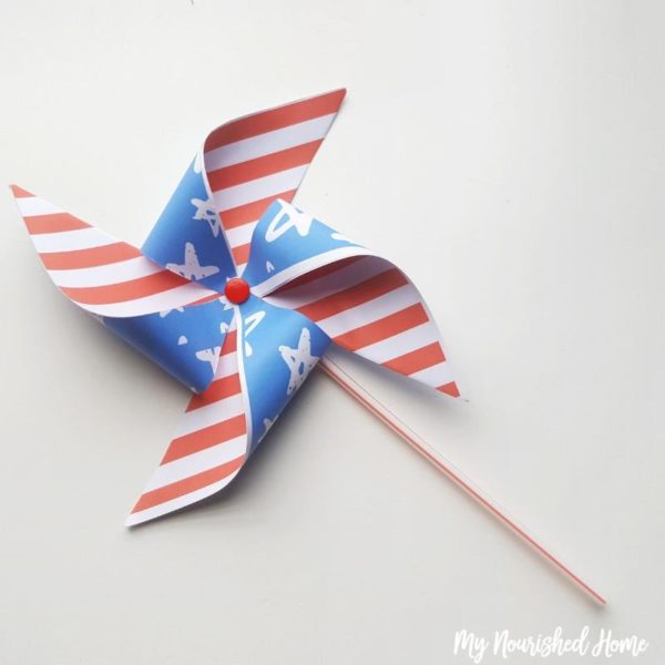 Patriotic Pinwheel Craft for Kids | My Nourished Home