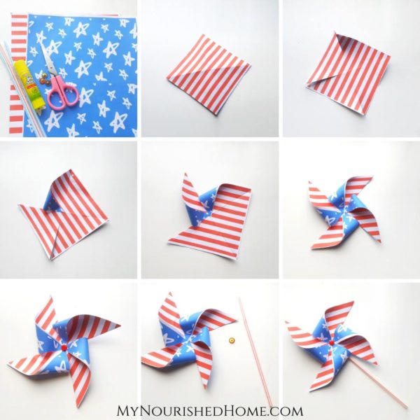 Patriotic Pinwheel Craft for Kids | My Nourished Home