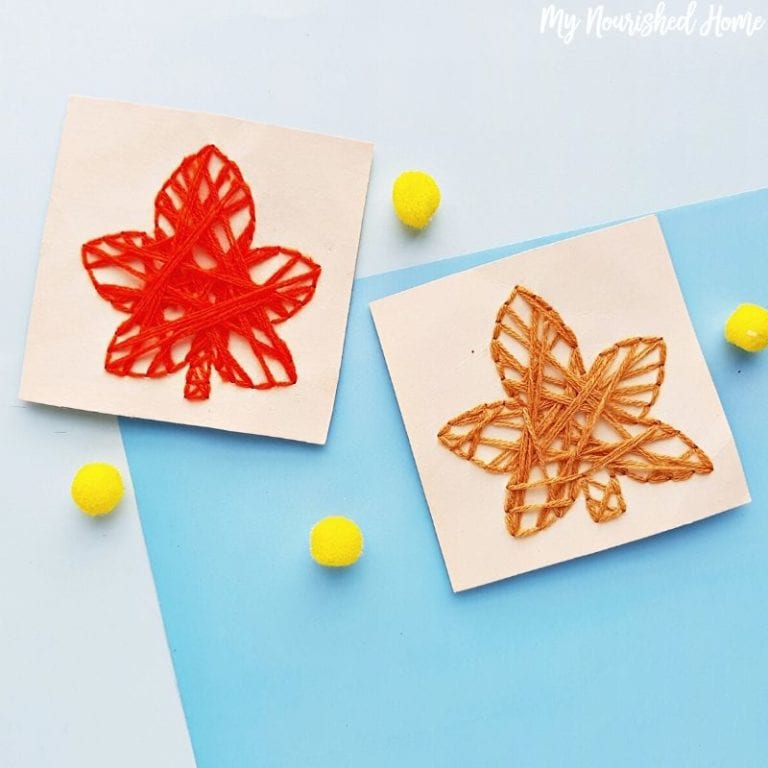 String Art Maple Leaf Craft | My Nourished Home